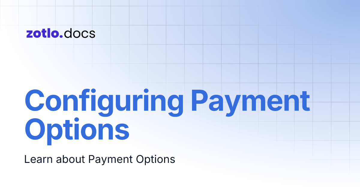 Configuring Payment Options