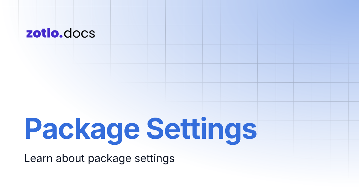 Package Settings