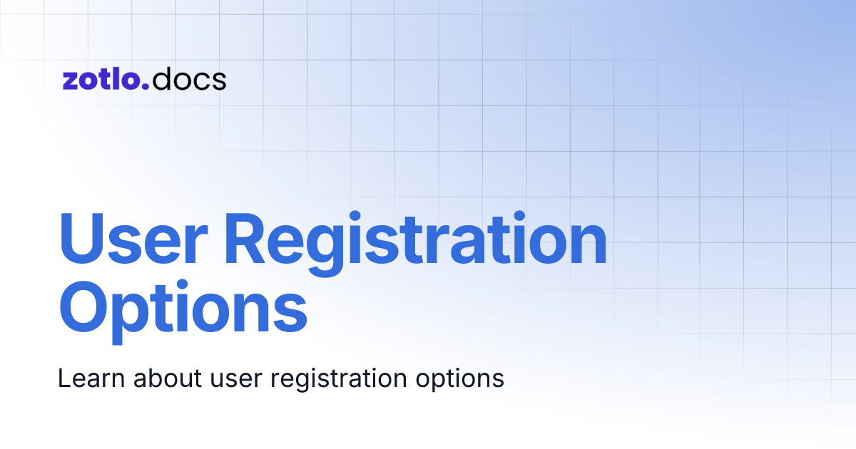 User Registration Options