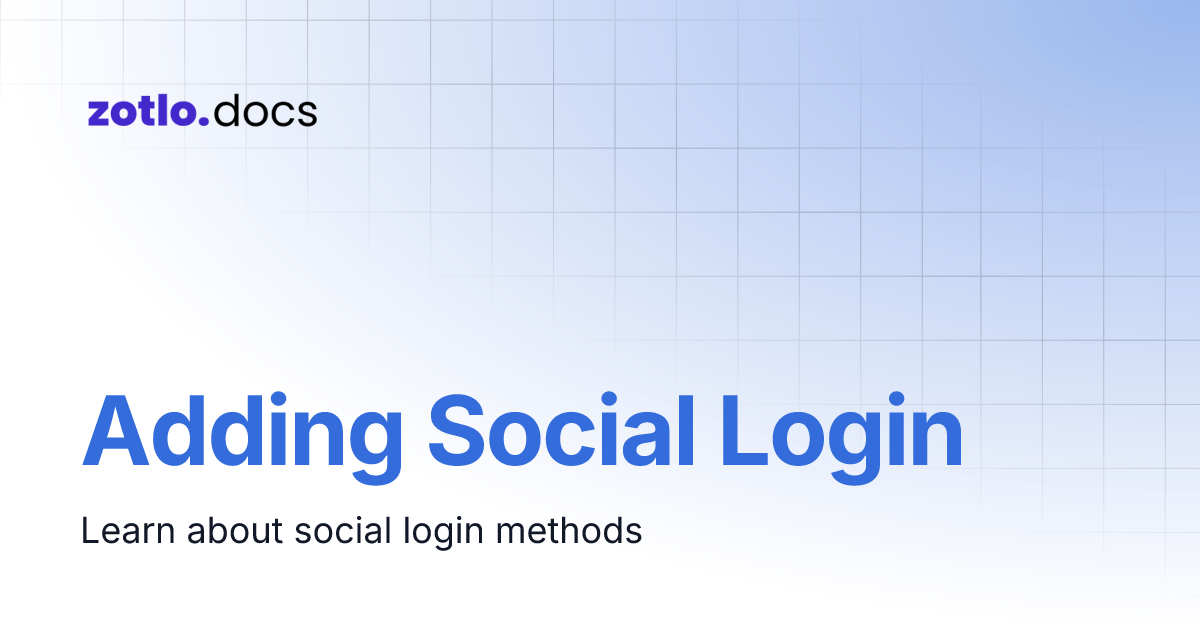 Adding Social Login